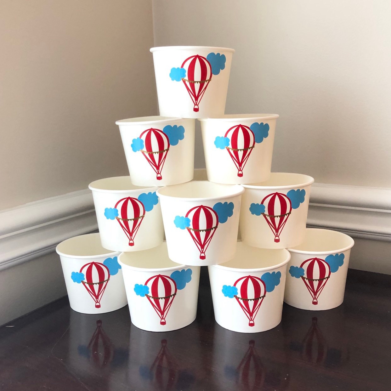 Hot Air Balloon Snack Cup up up and Away Hot Air Balloon - Etsy