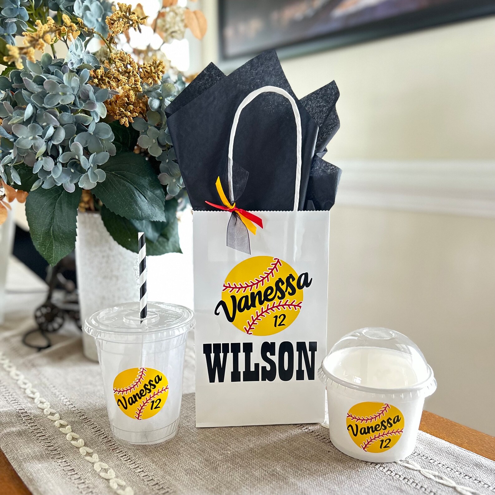 Softball Party Snack Cups, Girls Softball Party Snack Cup, Team Party ...