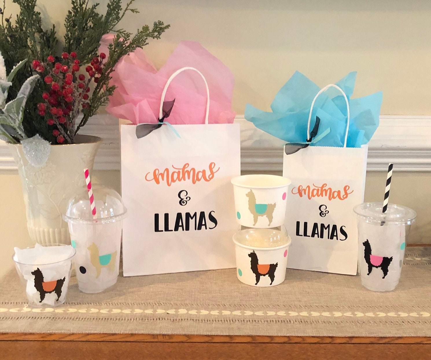 Llama Party Snack Cups, Baby Shower Favors - Etsy