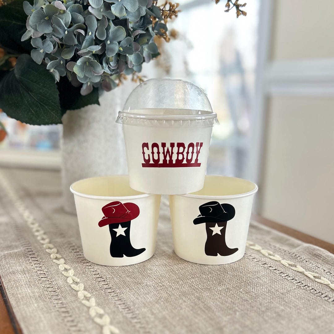Cowboy Party Snack Cup Western Country Cowboy Rodeo Birthday Snack ...