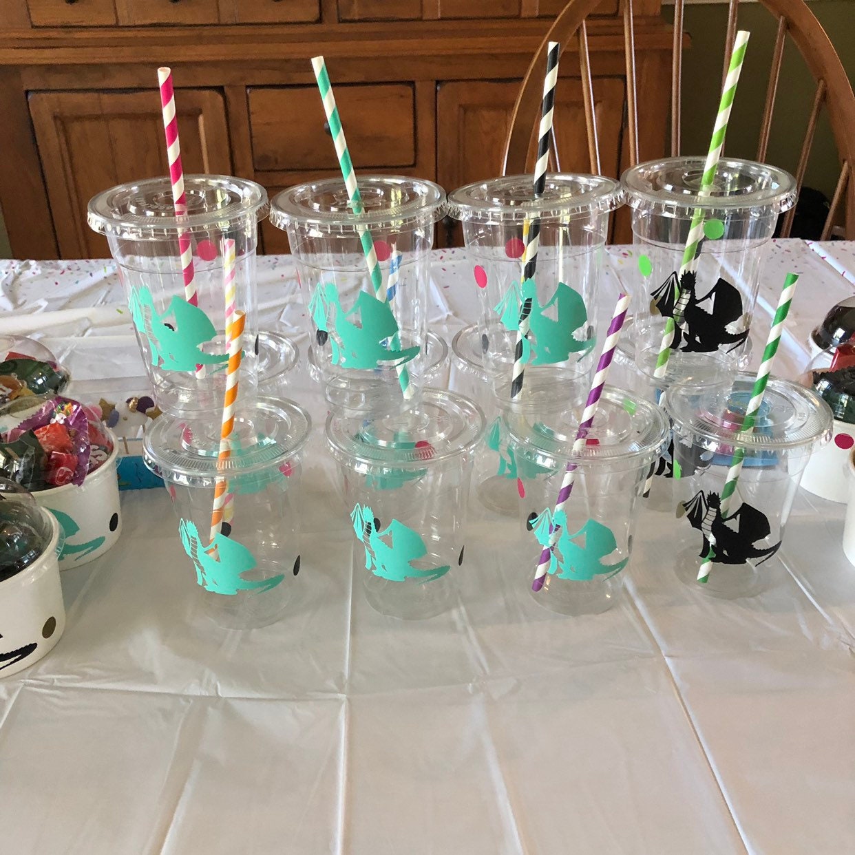 Dragon Party Cup Dragon Birthday Party Cups Dragon Party - Etsy