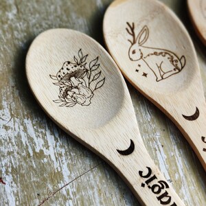 Cooking With Magic Spoons Decorative Wood Spoon Set of 3, Mushrooms ...