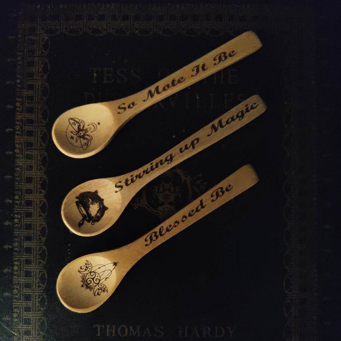 Kitchen Witch Teaspoon Set of 3 Decorative Engraved Spoons - Etsy