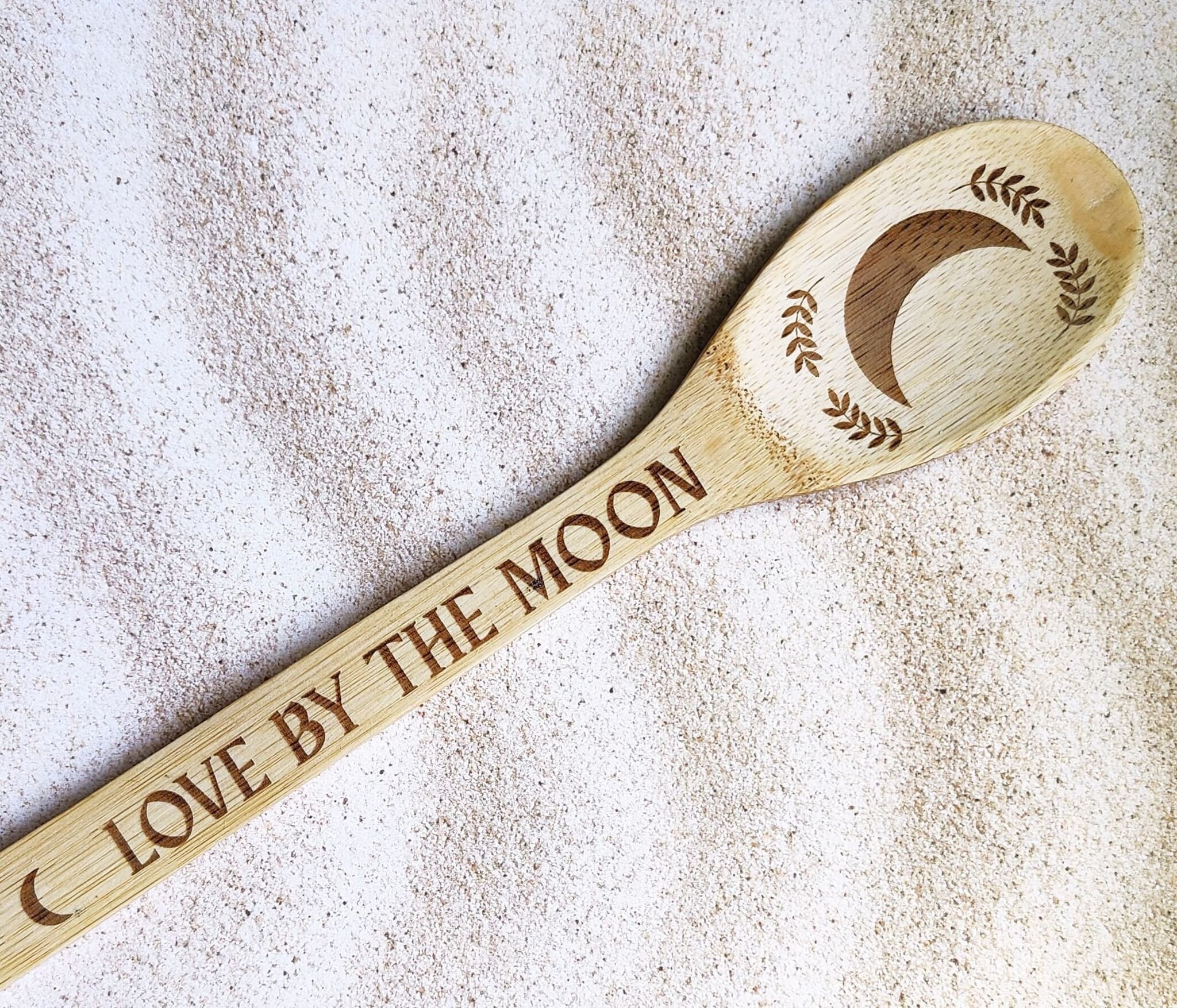 Sun and Moon Decorative Wood Spoon Set of 3 Lunar Spoon | Etsy