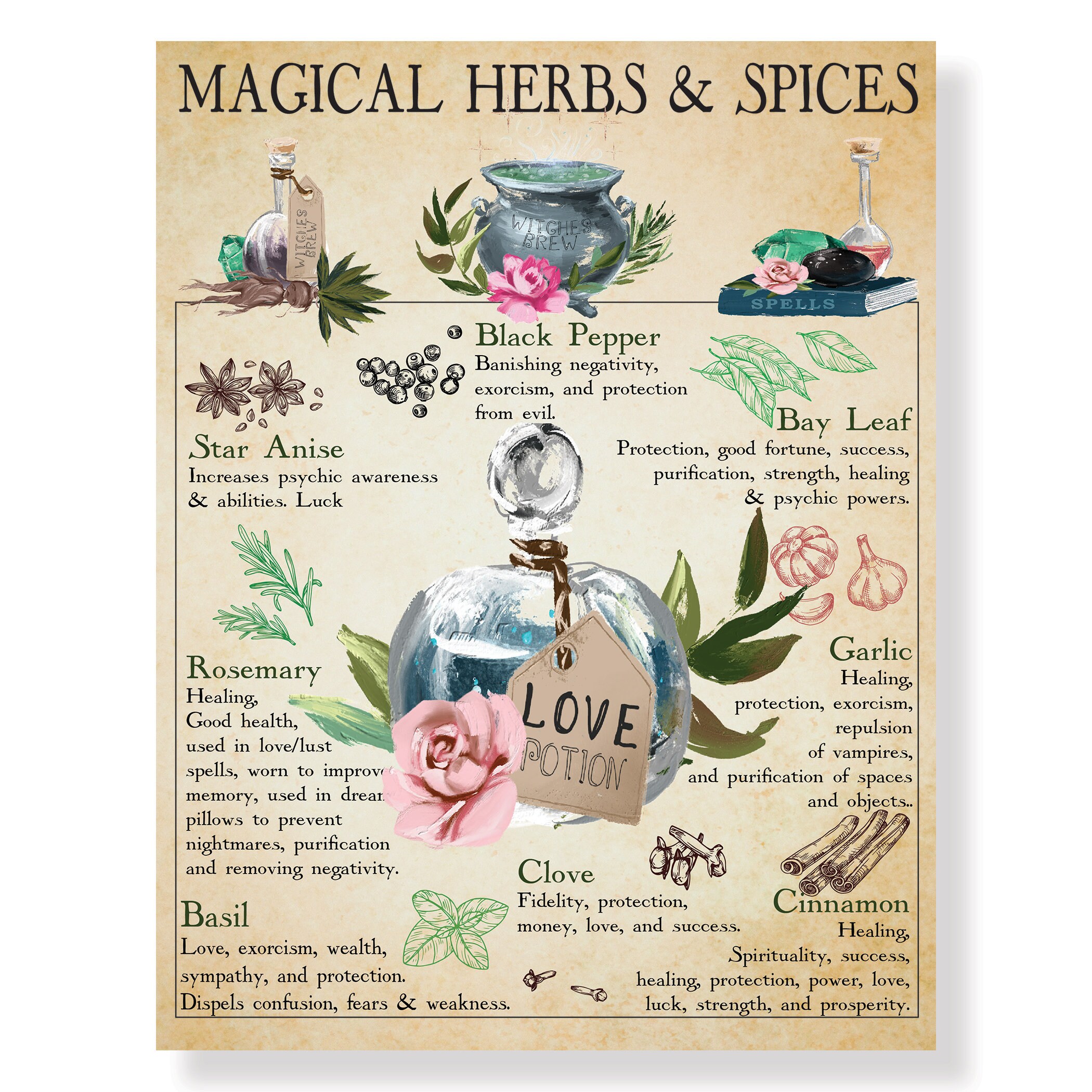 Magical Herbs and Spices Premium Posters | Etsy