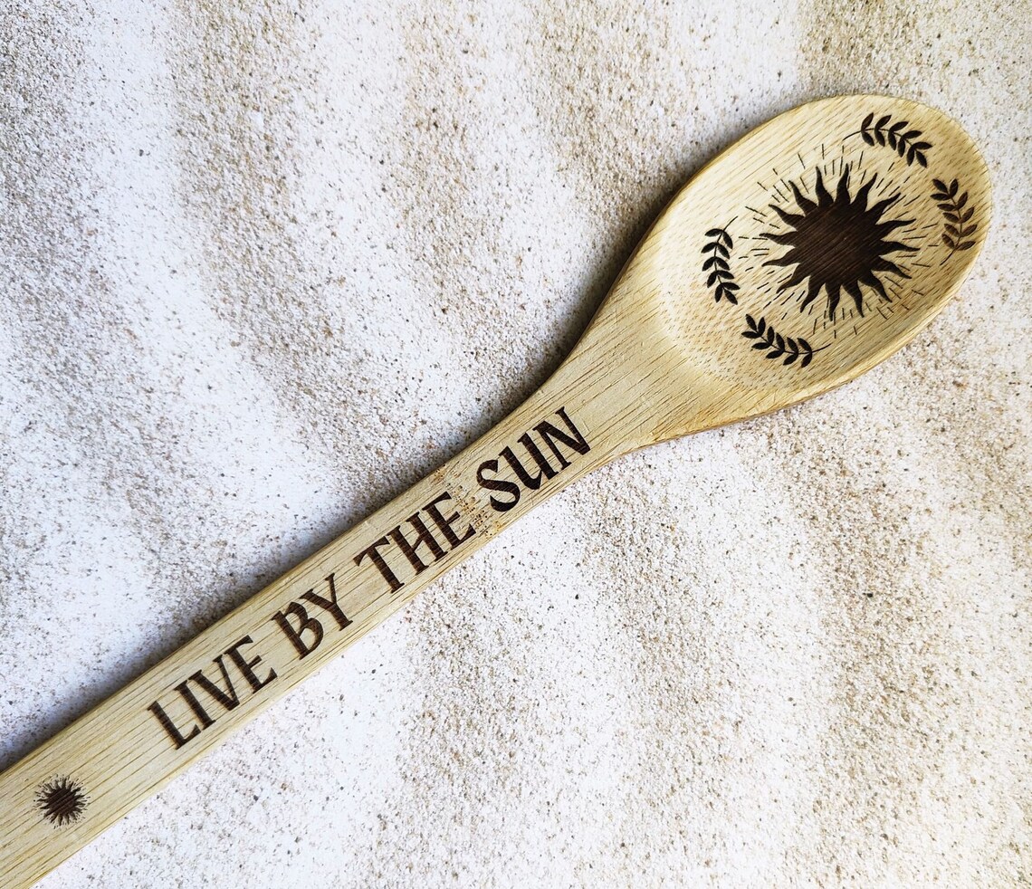 Sun and Moon Decorative Wood Spoon Set of 3 Lunar Spoon | Etsy