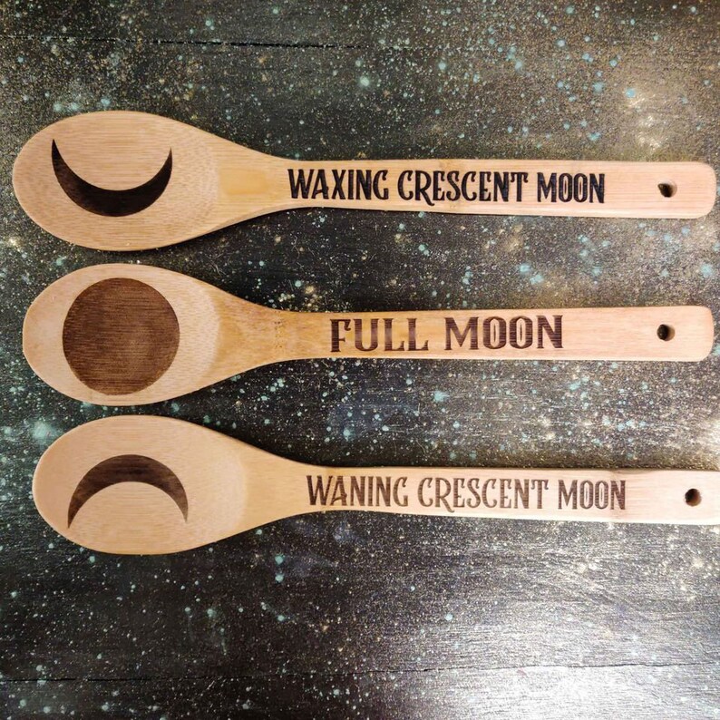 Moon Phase Decorative Spoon Set of 3 Moon Phases Witch - Etsy