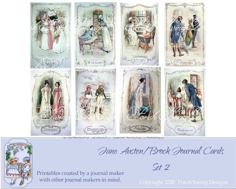 Jane Austen Journal Cards: Vintage Regency Ephemera (digital Download ...