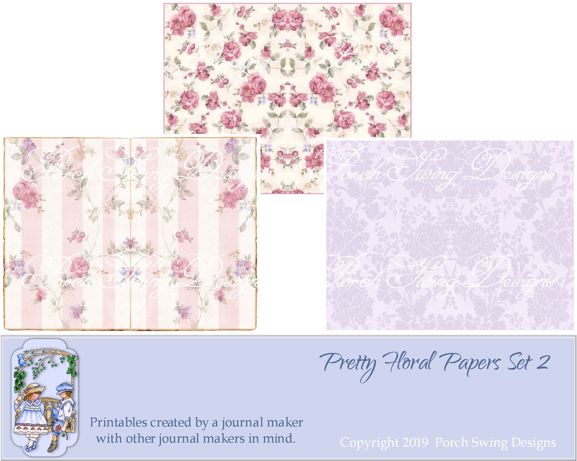 Pretty Floral Papers Set 2 Floral Pages Vellum Prints - Etsy Canada