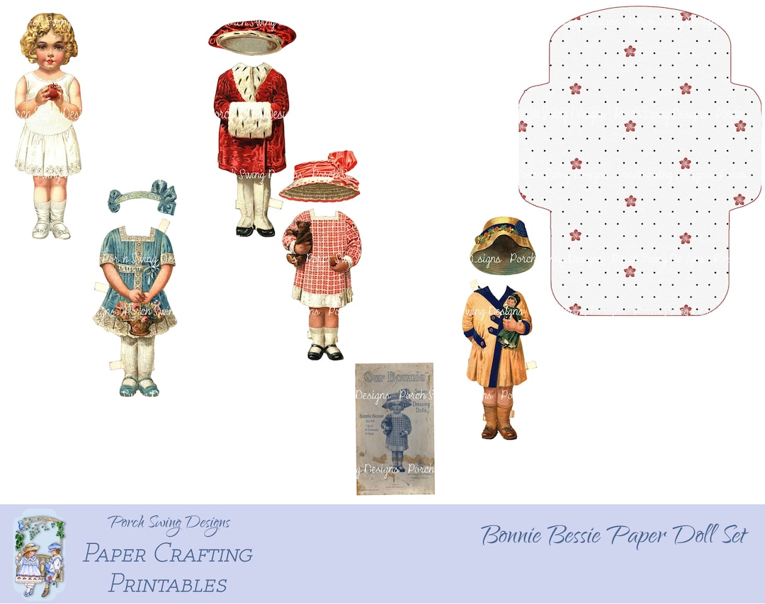 Bonnie Bessie Paper Doll Set - Vintage Paper Dolls, Vintage Dolls ...