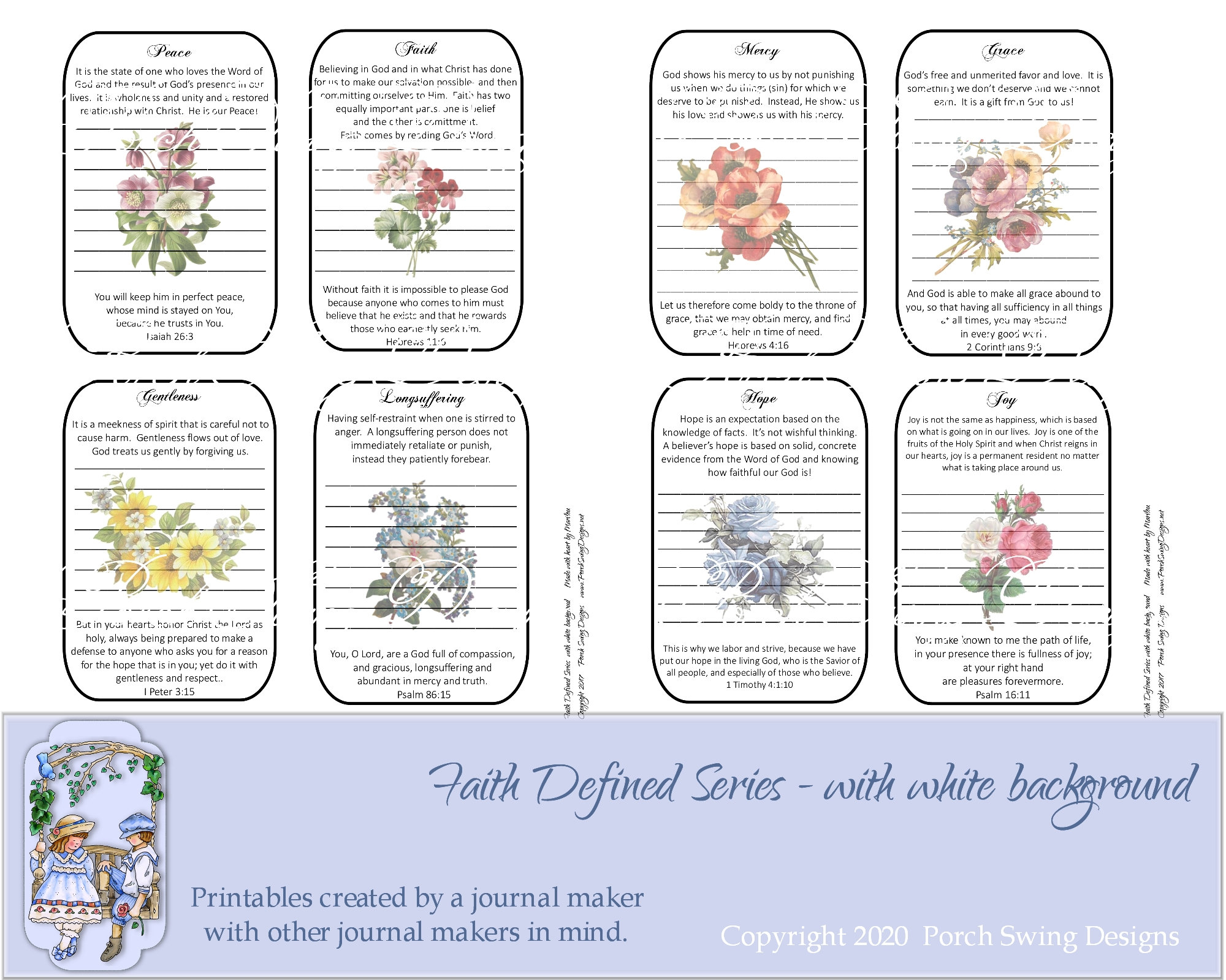 Vintage Faith Defined Scripture Cards Bible Verses Journal | Etsy