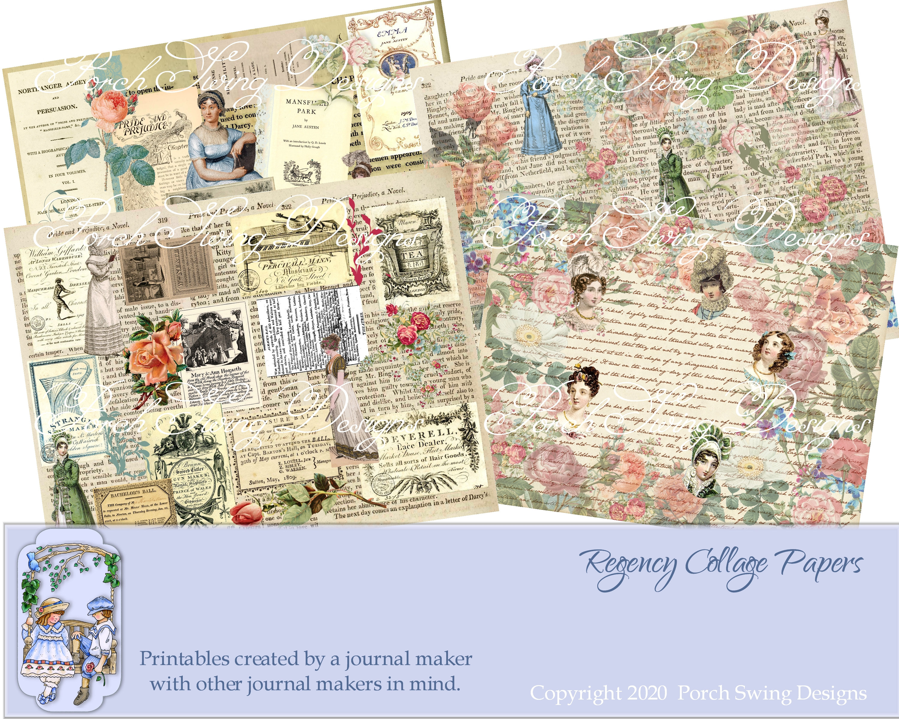 Regency Collage Papers Vintage Tear Sheets Jane Austen - Etsy