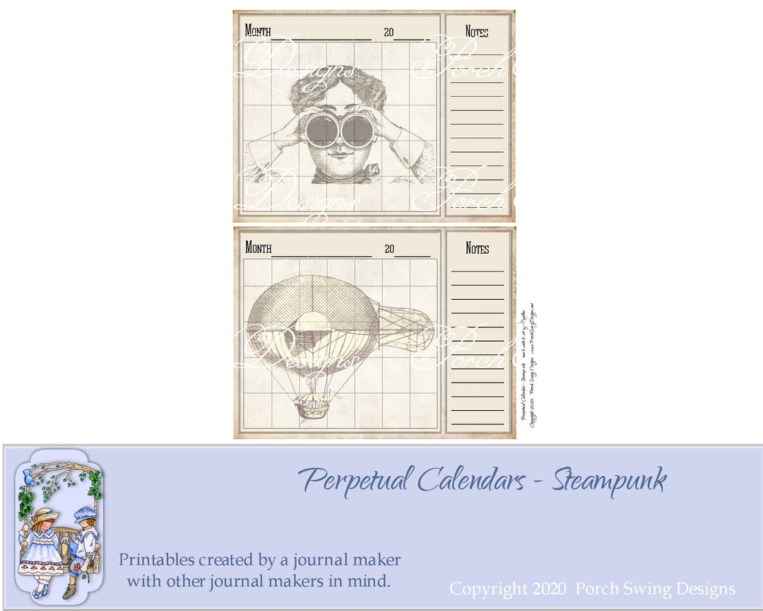 Steampunk-style Calendars - Journal Ephemera, Vintage Calendars ...