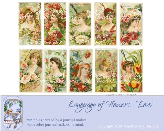 Language of Flowers-love Floral Cards Journal Ephemera | Etsy