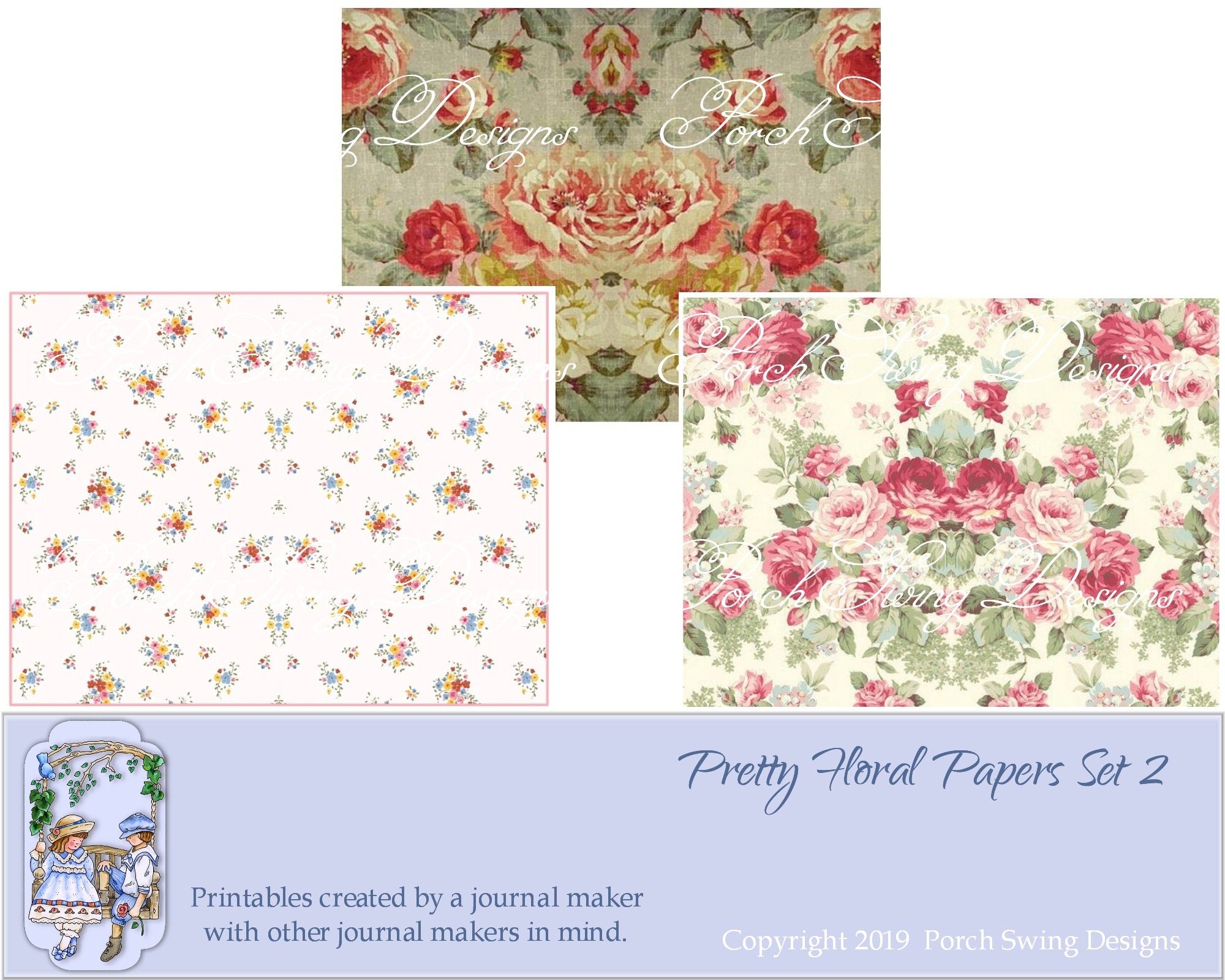 Pretty Floral Papers Set 2 Floral Pages Vellum Prints - Etsy Canada