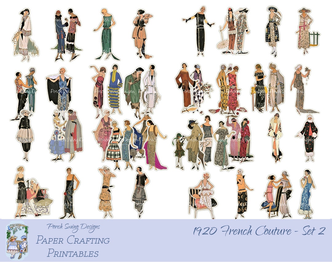 1920s French Fashion Ephemera: Couture Paper Crafting (digital Download ...