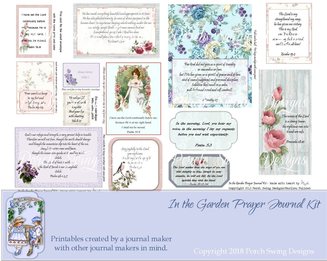 Vintage Prayer Journal Kit: Scripture Cards & Ephemera (instant ...