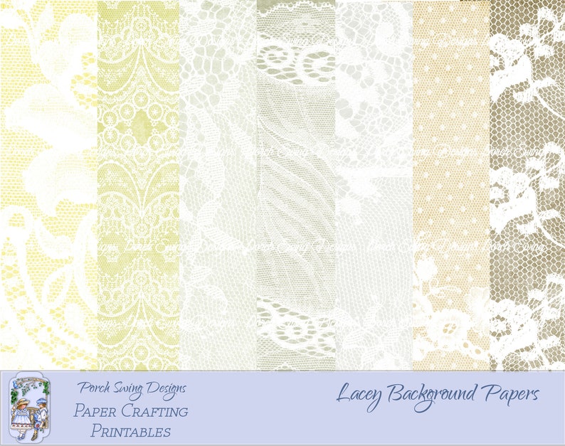 Lacey Background Papers: Multi-colored Scrapbook Paper (digital ...