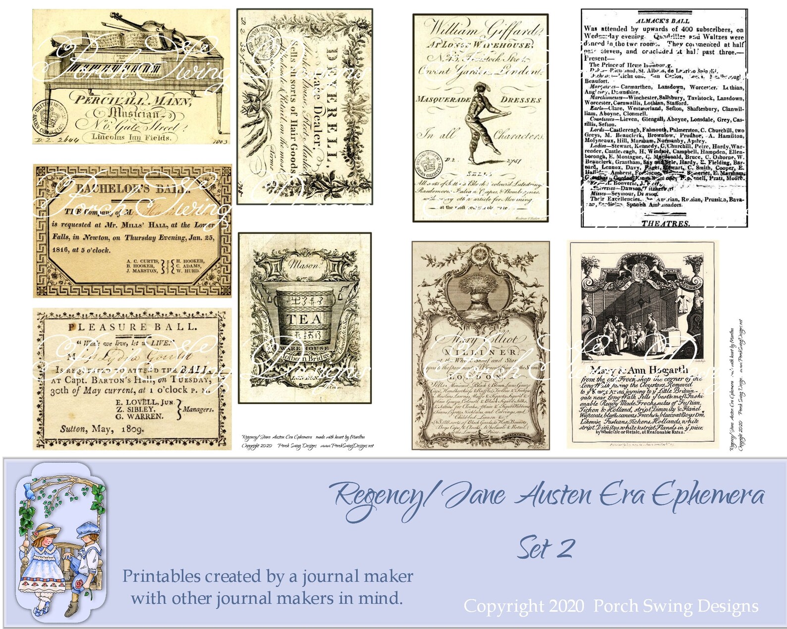 Regency Jane Austen Era Ephemera Set 2 Vintage | Etsy