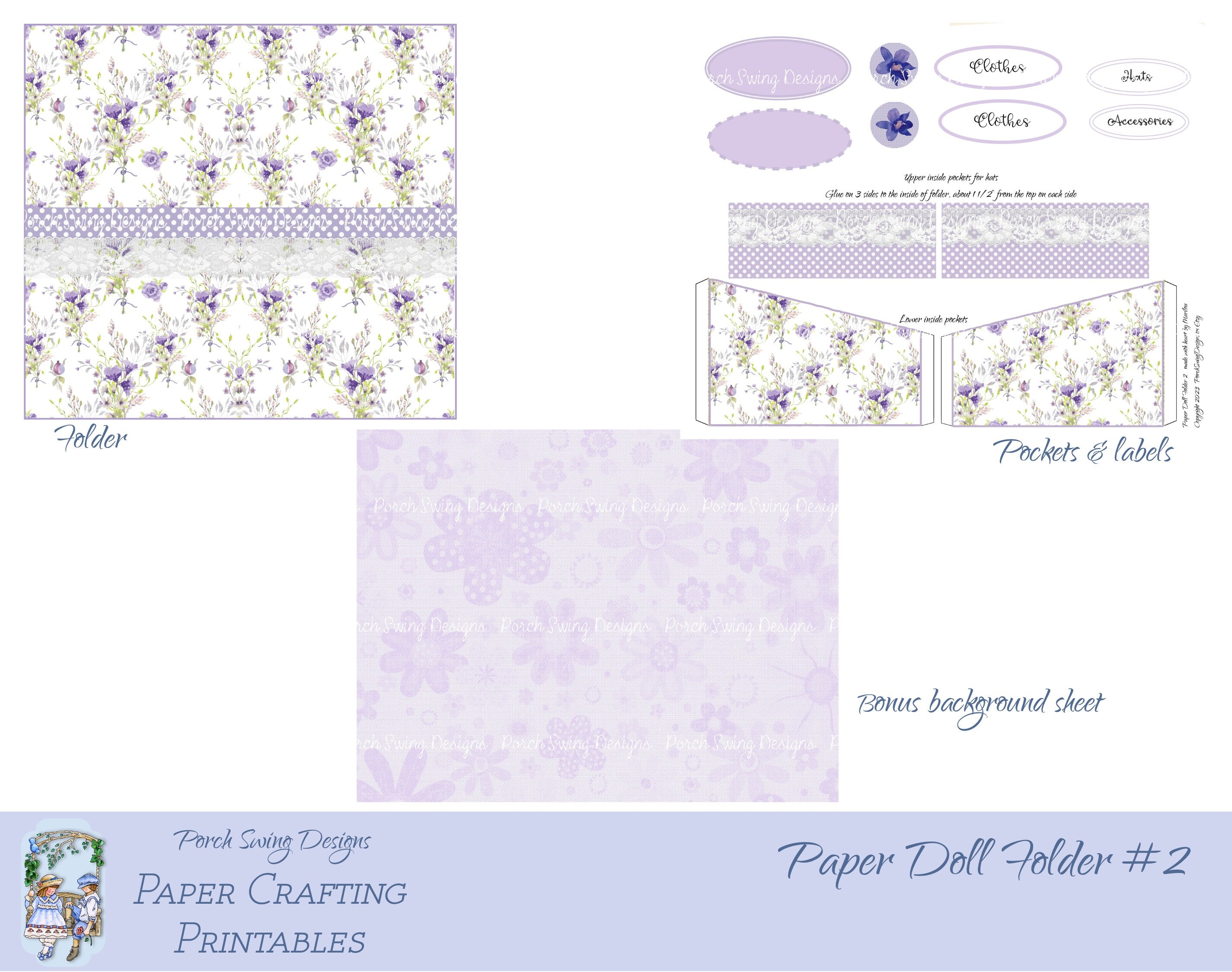 Paper Doll Folder 2-paper Dolls for Journals, Paper Doll Storage, Paper ...