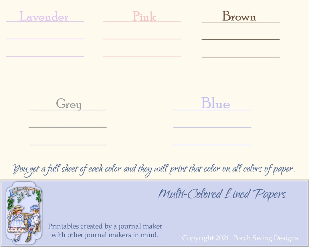 Multi Colored Lined Pages - Lined, Colorful Journal Papers, Landscape ...