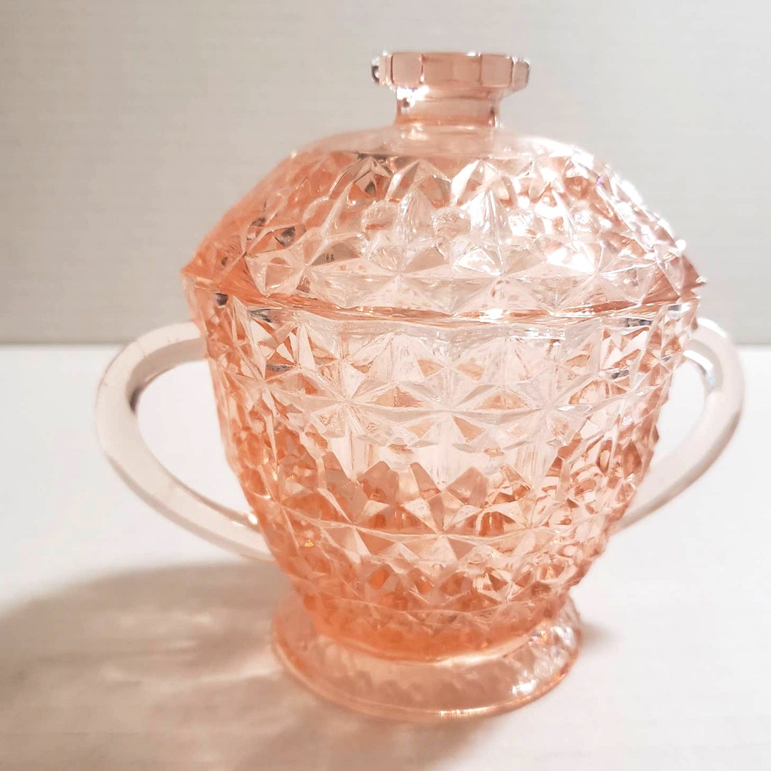 Pink Depression Glass Jeanette Holiday Buttons Bows Covered - Etsy