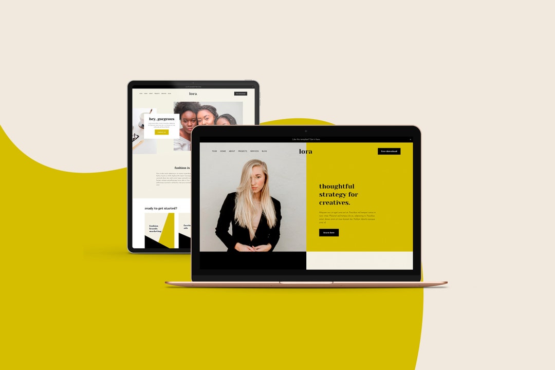 Trendy Squarespace Template: Modern Website Design for Entrepreneurs - Etsy