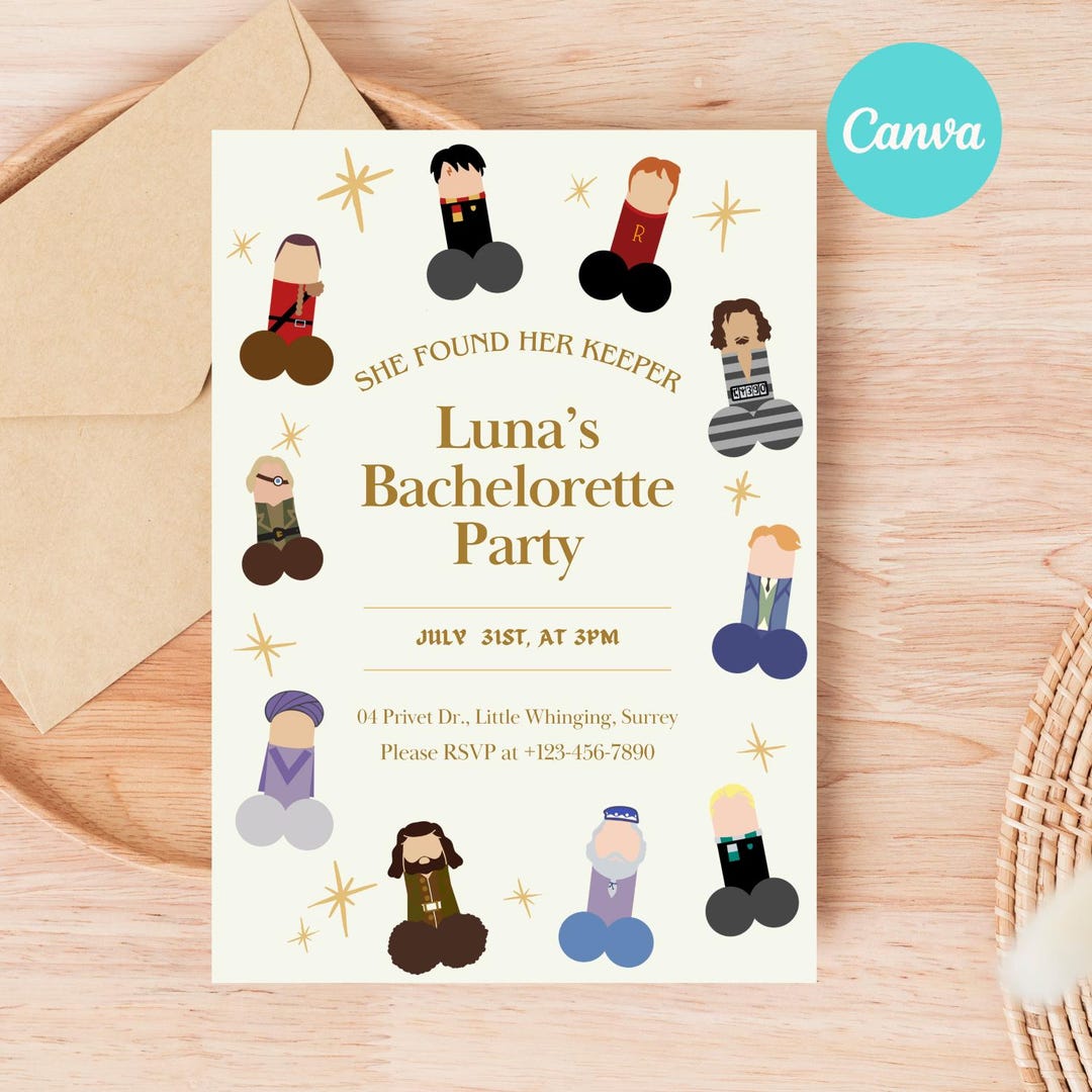 Wizard Weiner Bachelorette Invite | Funny Harry Potter Bridal Shower ...