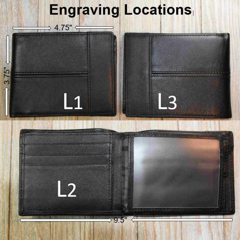 Personalized Black Leather Wallet for Men: Engraved Monogram Gift - Etsy