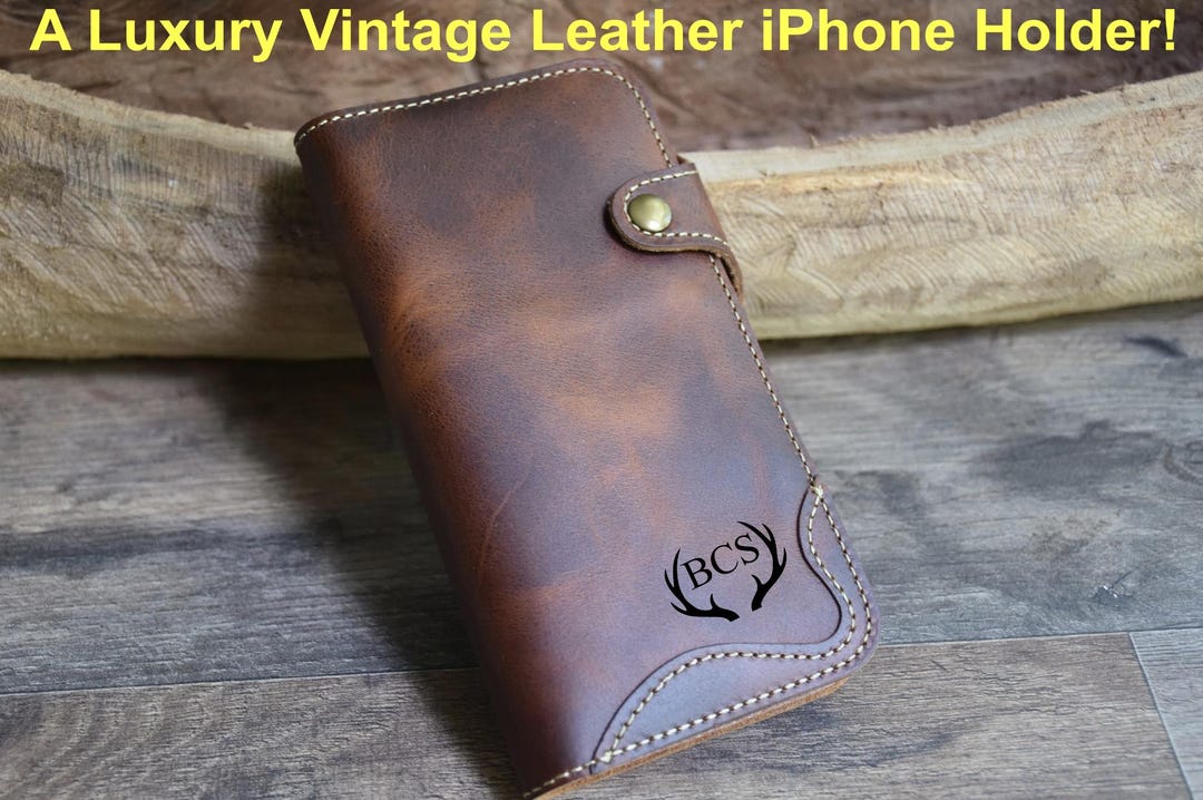 Handmade Leather iPhone 17 Series Case: Vintage Style, Card Slots ...