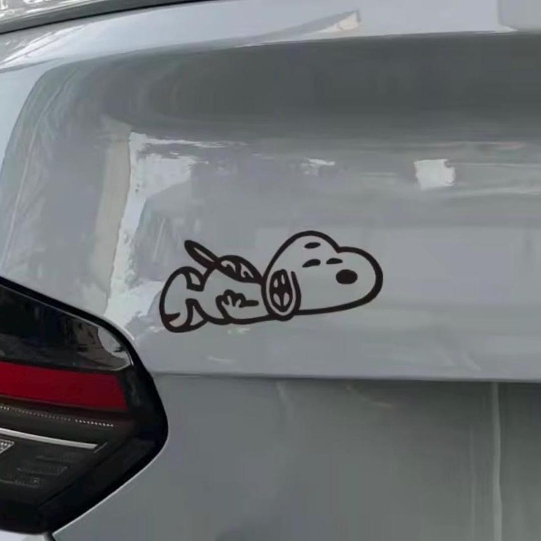 Snoopy Sleeping Car Vinyl Decal Window , Body Sticker Wall, Bumper ...