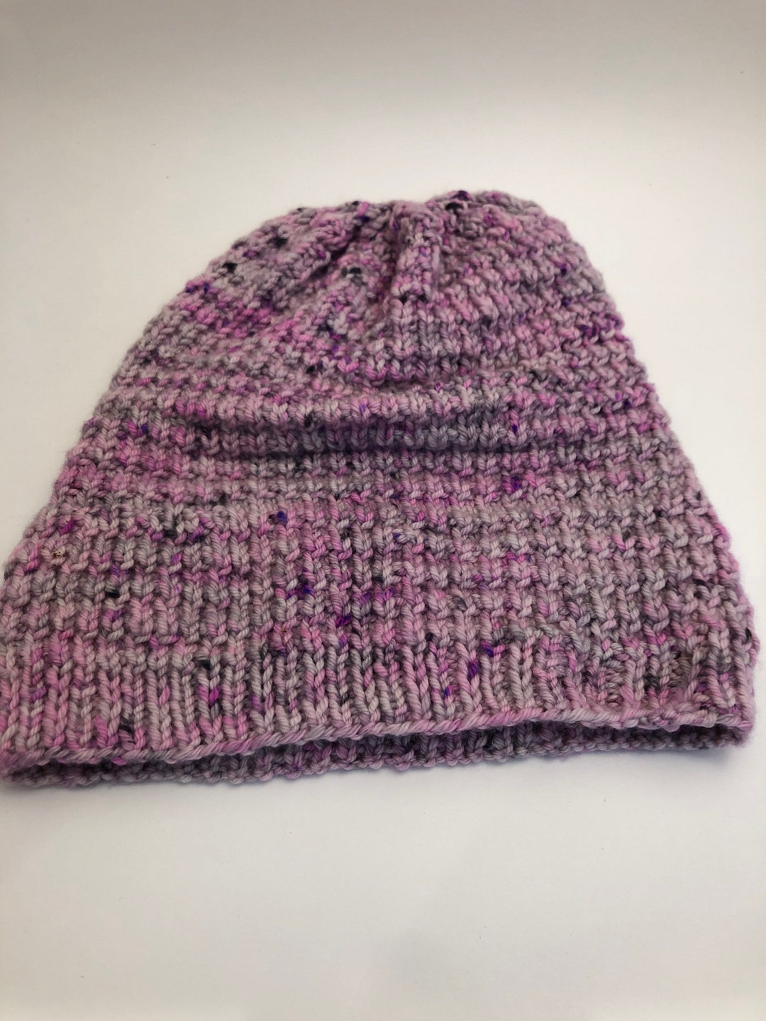 Slip Stitch Slouchy Hat in Pixie Pink- Purple Colors— Merino Wool - Etsy