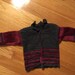 Hand Knit Baby rugby Cardigan Sweater 3-6 Months gray and Red, With ...