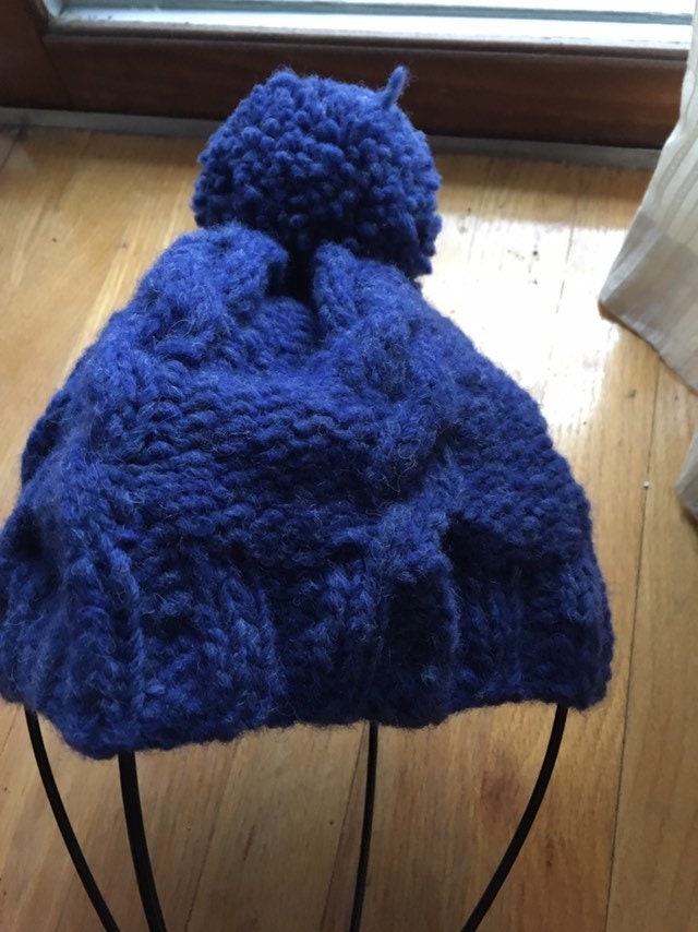Royal Blue Cable Knit Beanie - Etsy