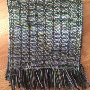 Stylish Hand Knit Green and Gray Broken Garter Scarf-- Merino Wool - Etsy