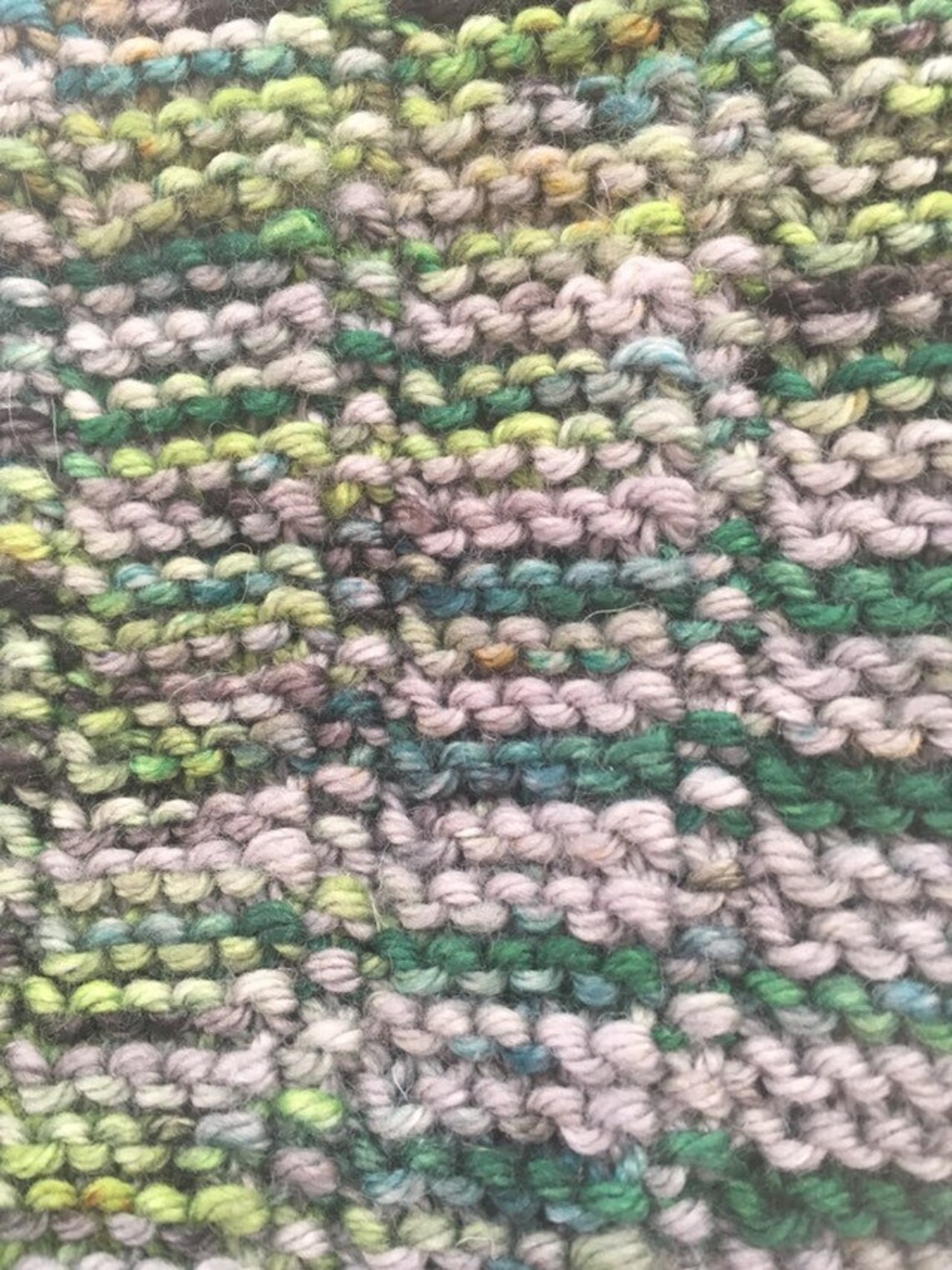 Stylish Hand Knit Green and Gray Broken Garter Scarf-- Merino Wool - Etsy