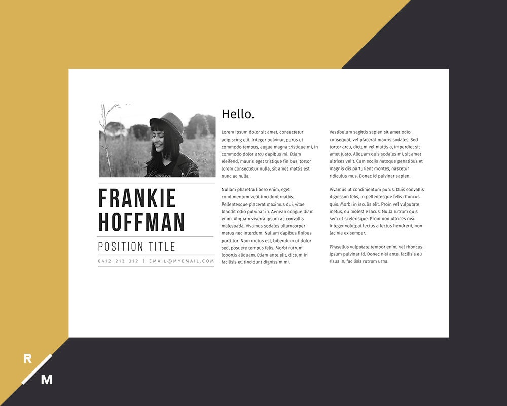 Creative Resume Template | Horizontal Landscape | Modern & Professional ...