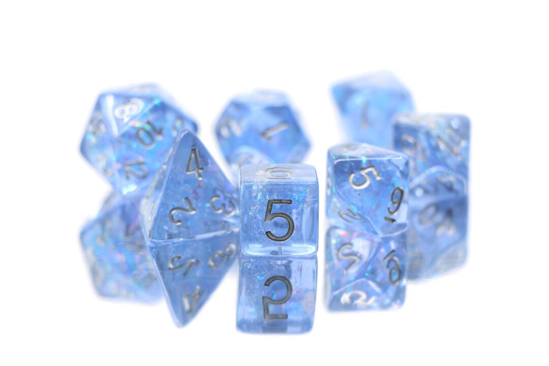 Blue Candy Paper | Resin Dnd Dice Set (7) | Dungeons and Dragons (dnd ...