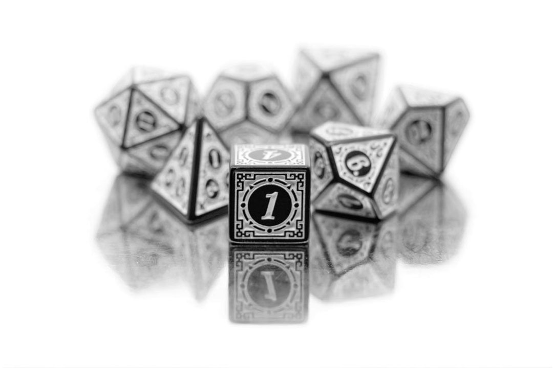 White | Old School Dnd Dice Set (7) | Dungeons and Dragons (dnd) | 5E ...