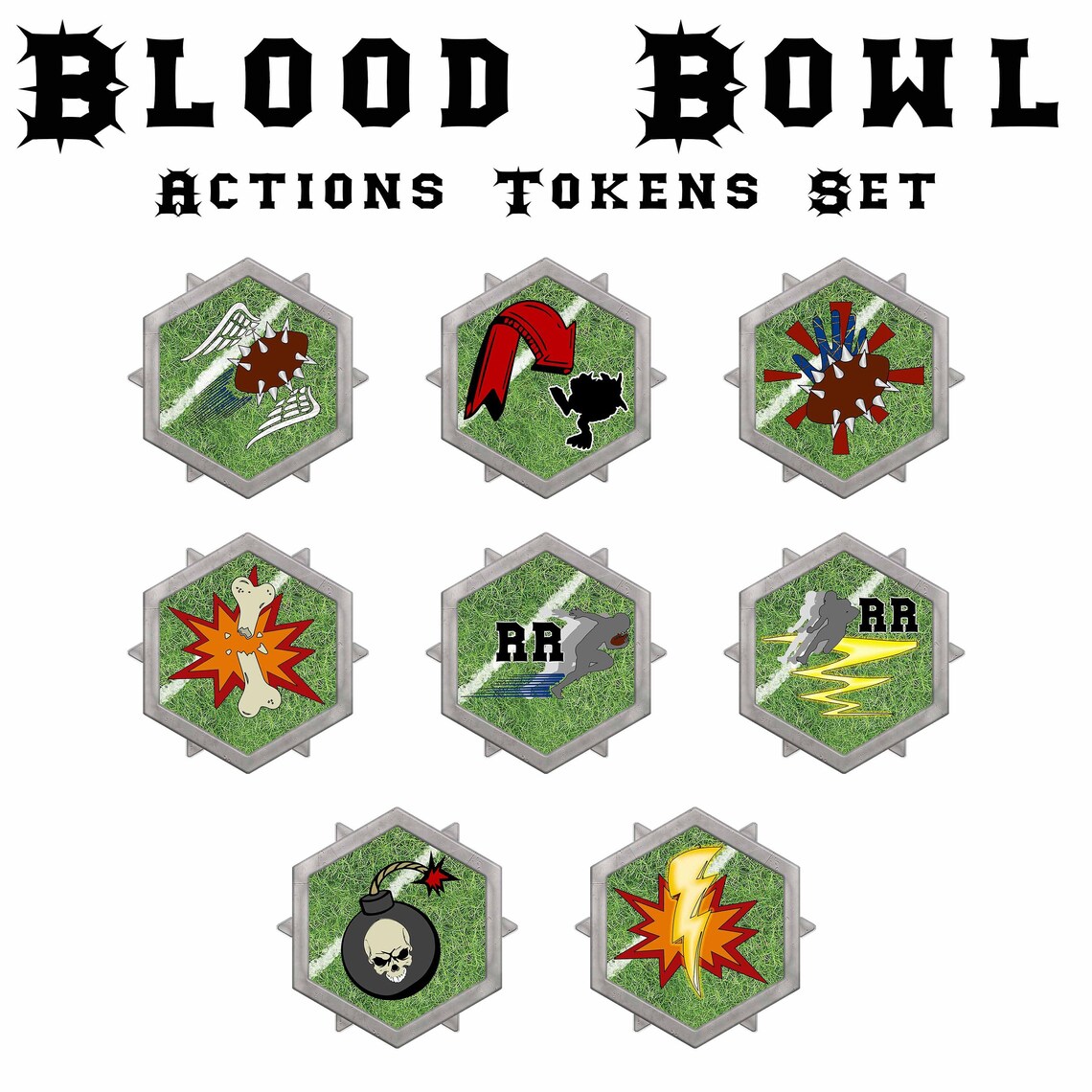 Blood Bowl Actions Tokens Set 8 - Etsy