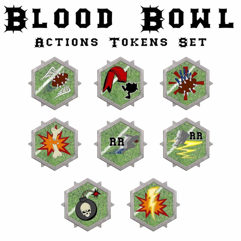 Blood Bowl Actions Tokens Set 8 - Etsy
