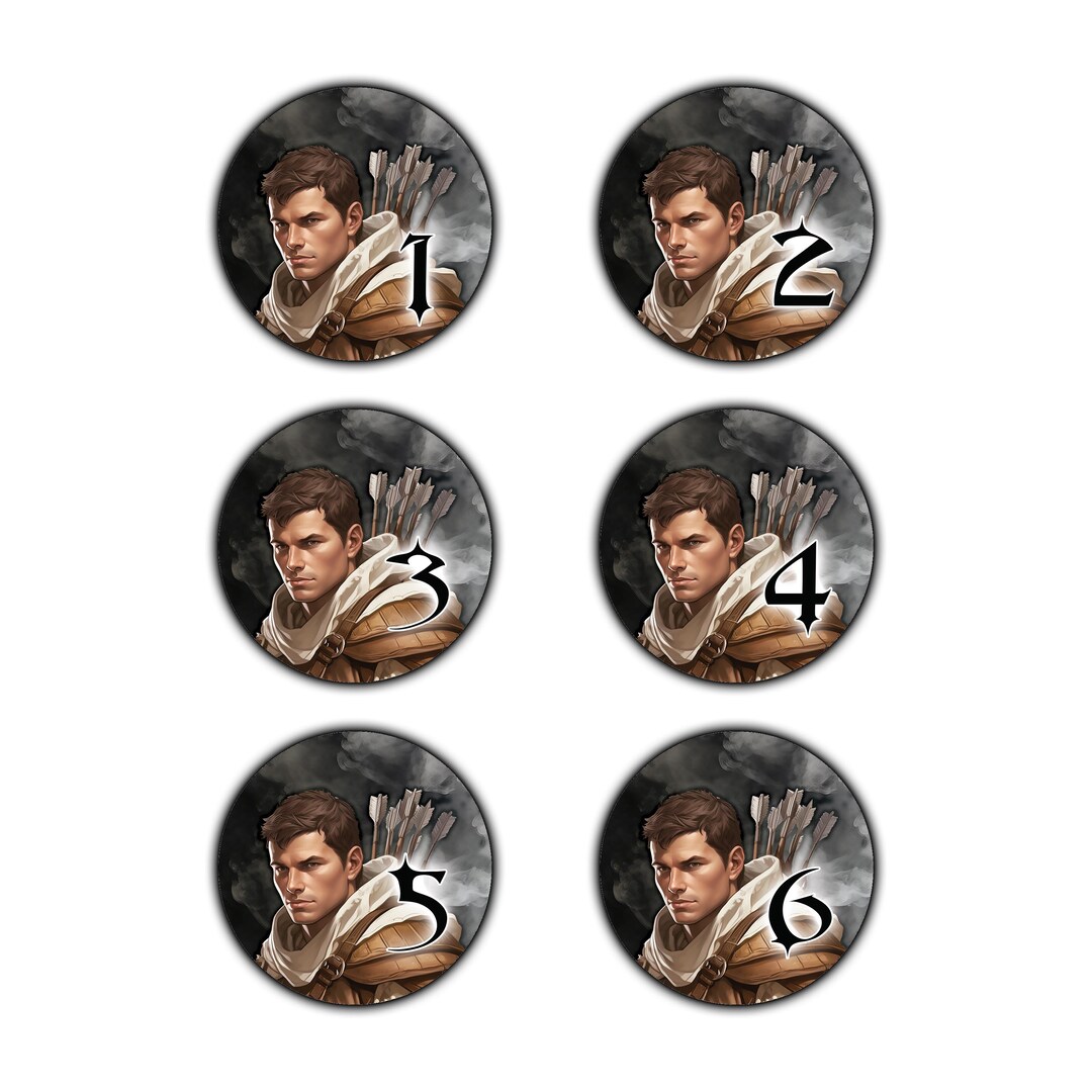 D&D RPG Archer Tokens Pack x6 - Etsy