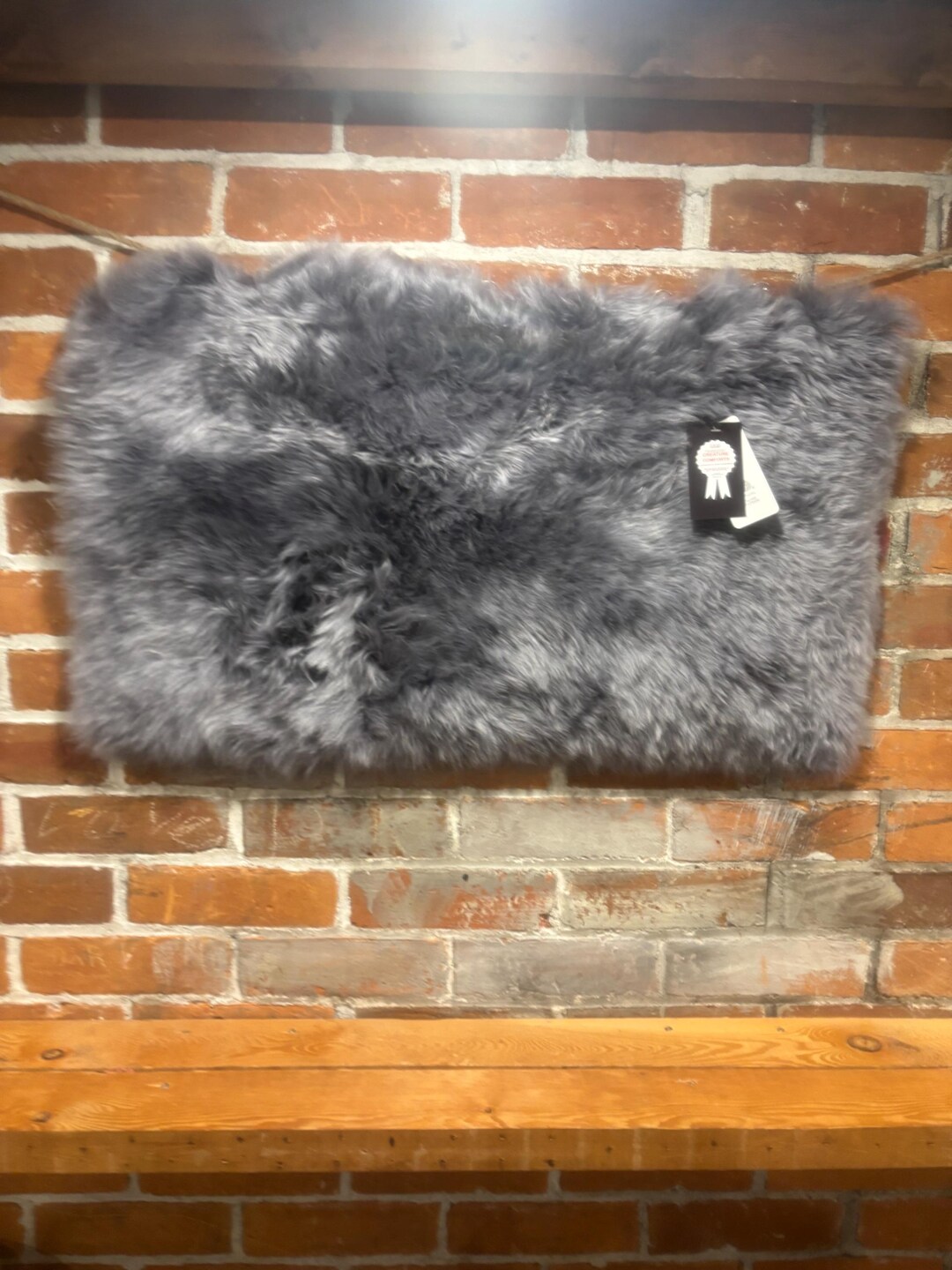 Dark Gray Sheepskin Rug: Woolmark Merino Shearling Mat, Pet Pad 28”x16 ...