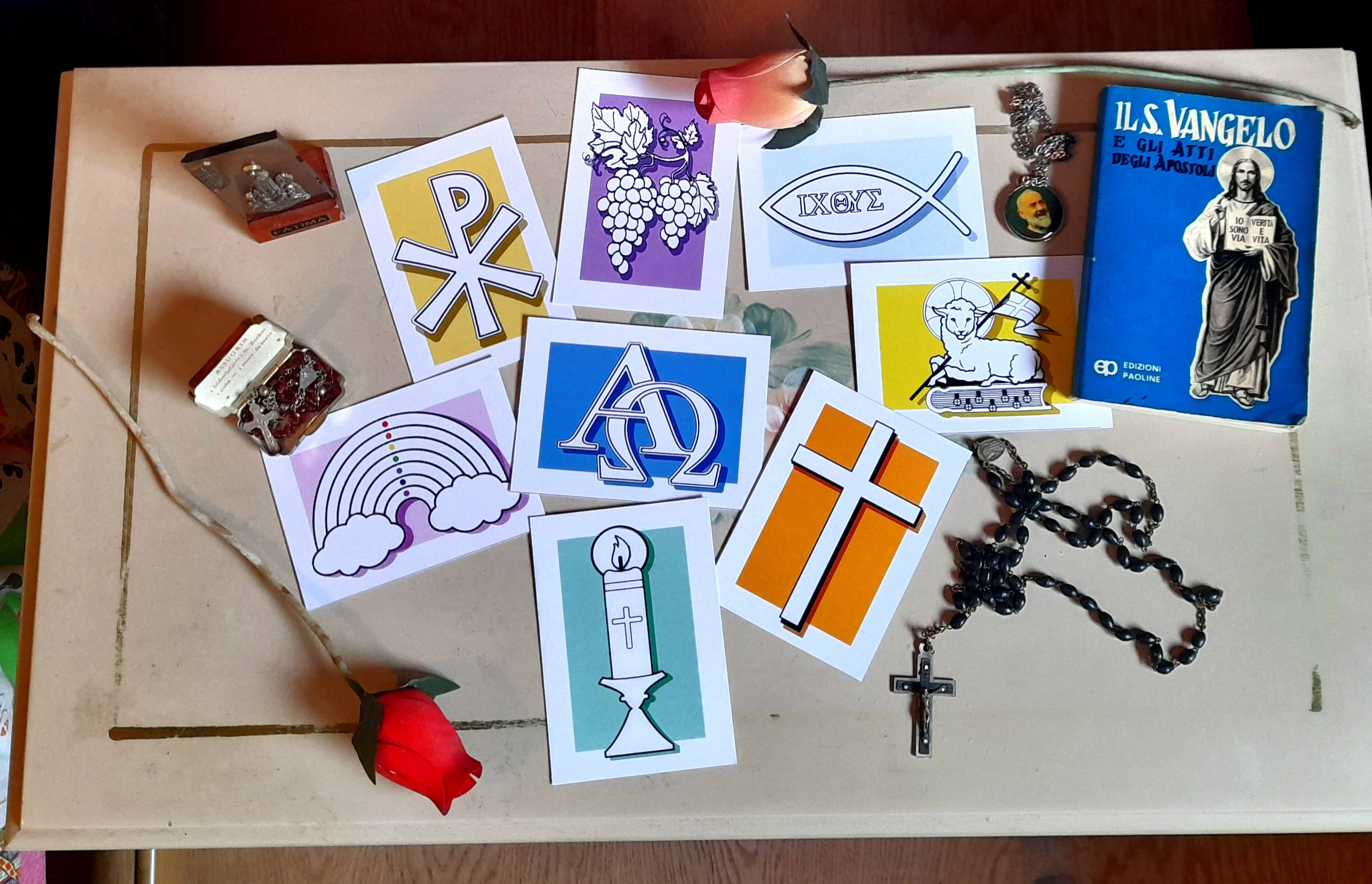 The Symbols of Christianity Cards to Color - Etsy