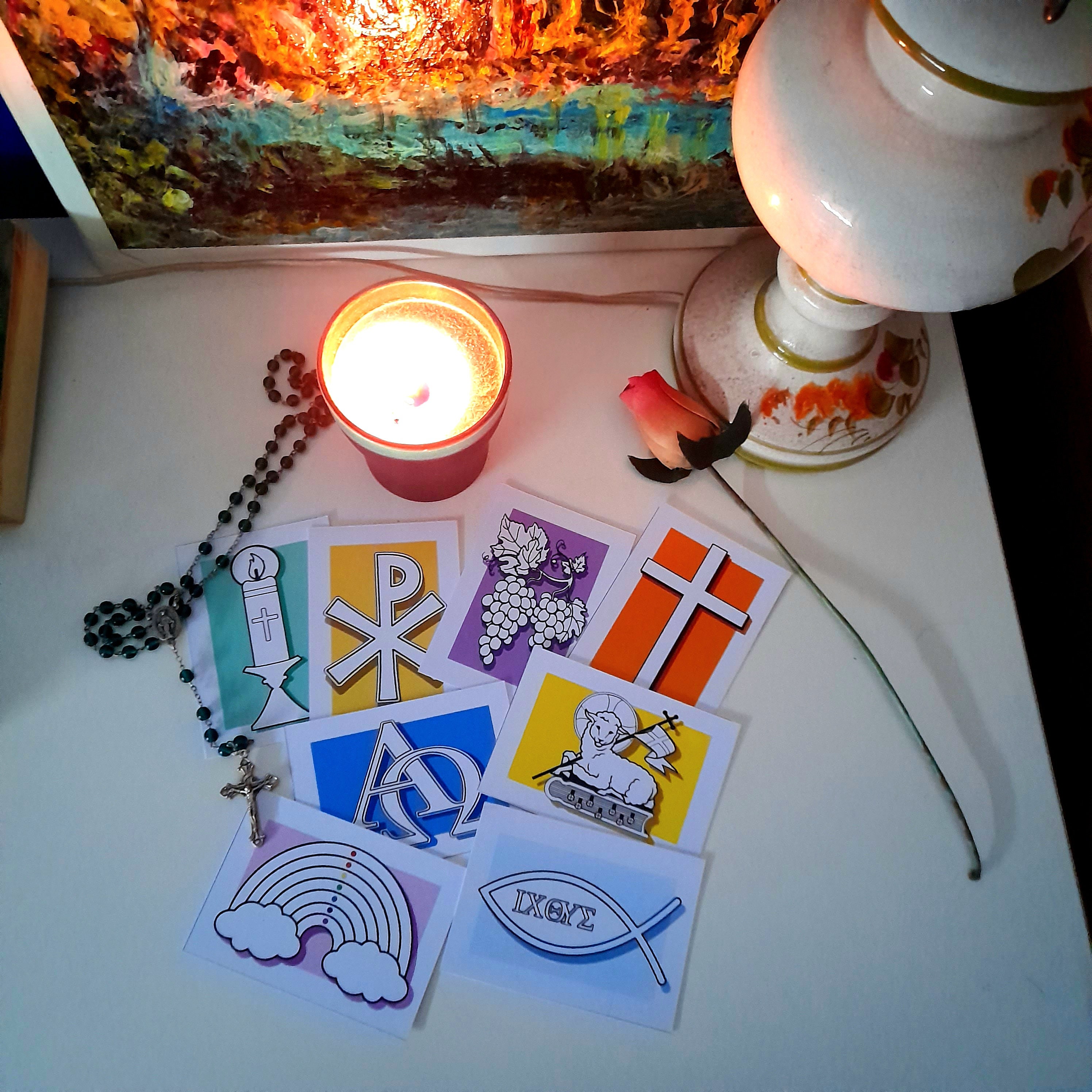 "the Symbols of Christianity" Cards to Color - Etsy