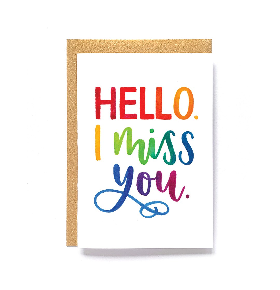 Miss You Card - Hello. I Miss You. - Etsy