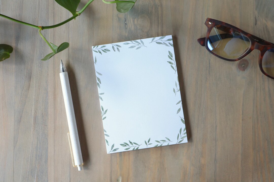 Watercolor Greenery NOTEPAD Watercolor Leaves, Watercolor Notepad ...