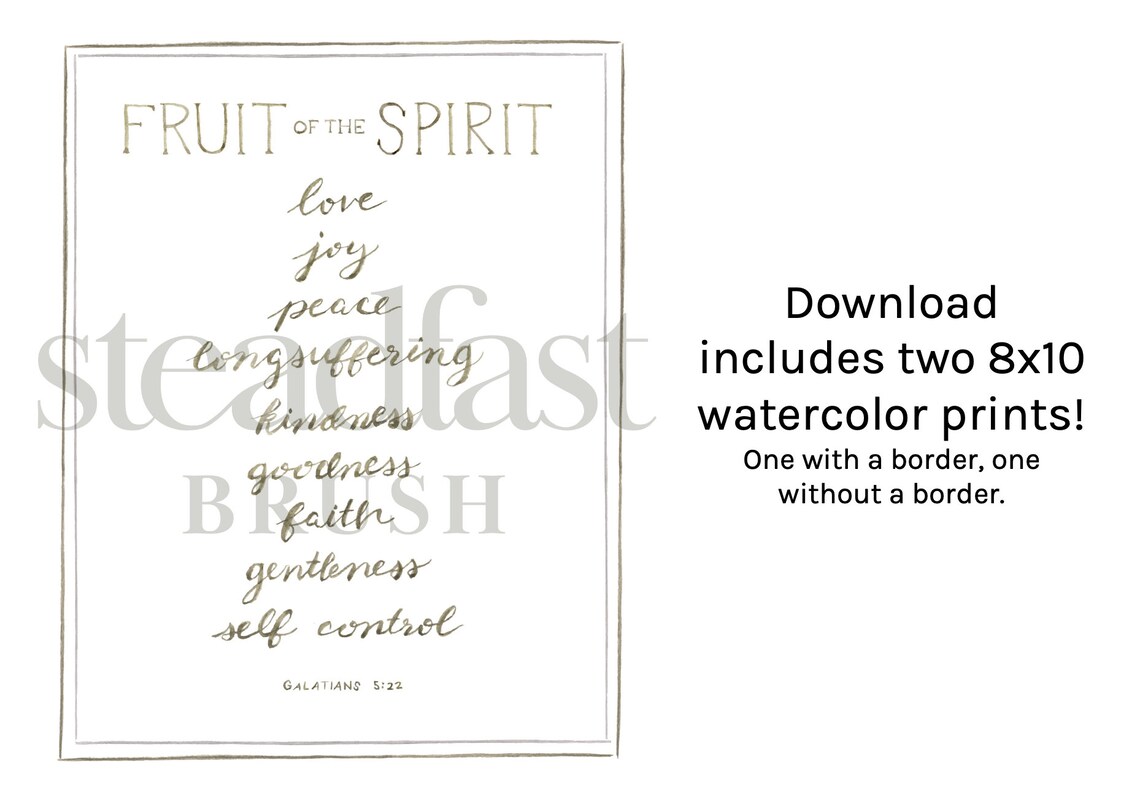 Fruit of the Spirit PRINT Watercolor Fruit of the Spirit - Etsy