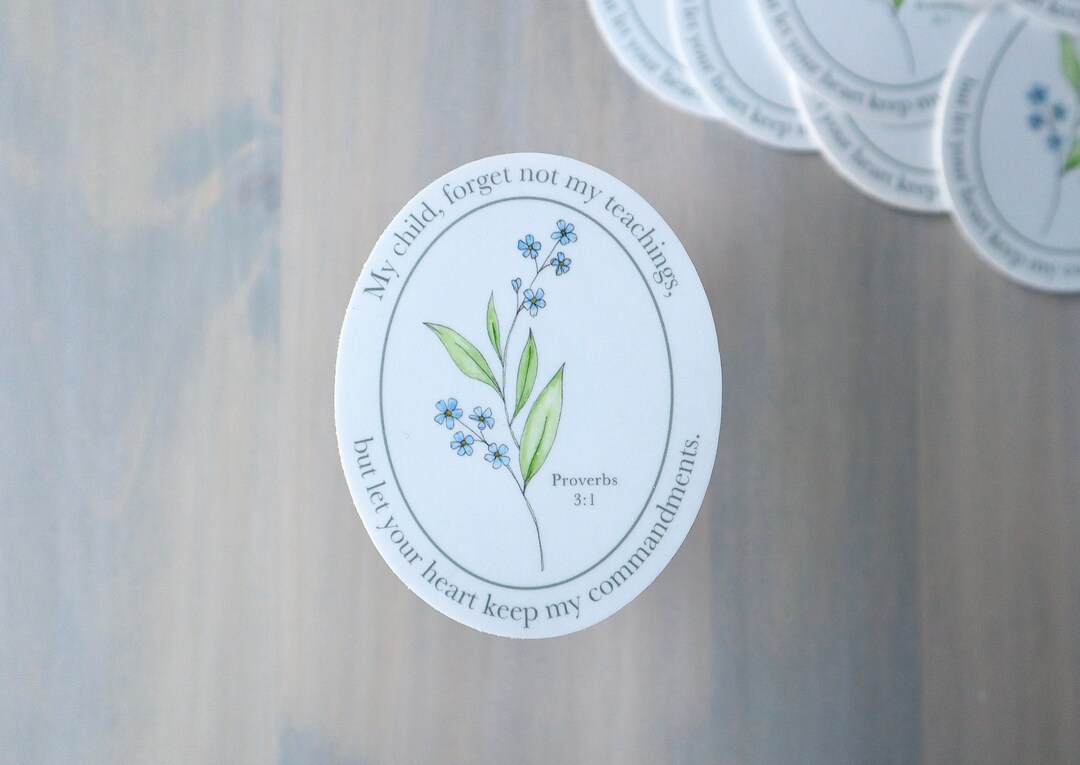 Forget Me Not STICKER Watercolor Forget-me-nots Psalm 3:1 - Etsy