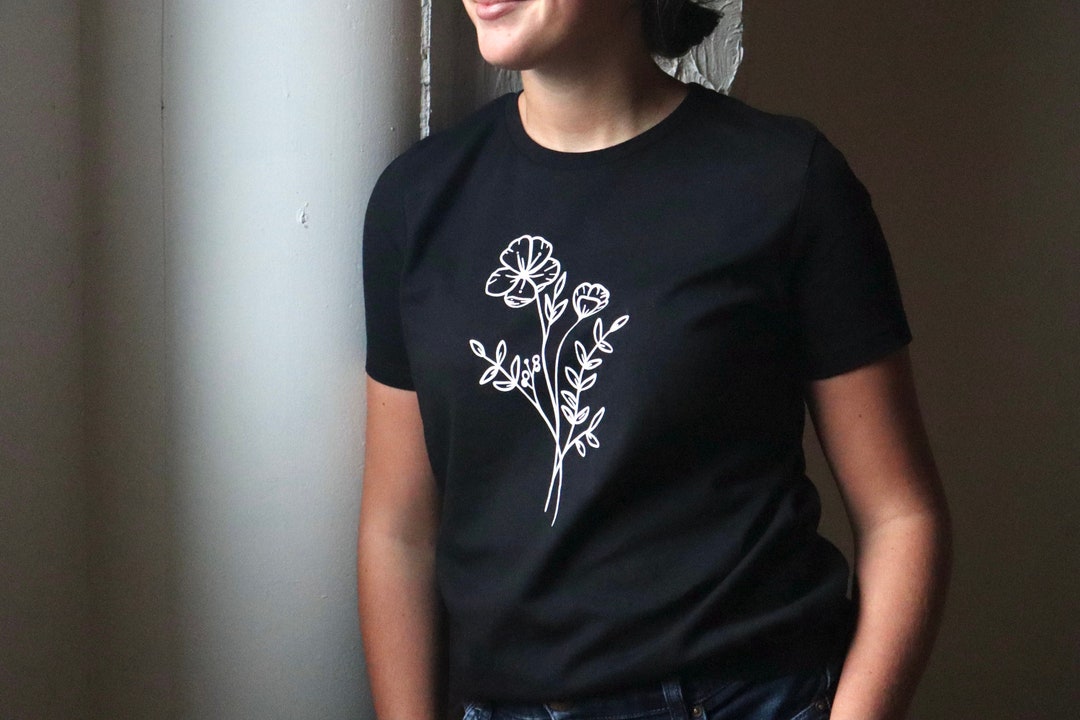 Wildflower TEE Consider the Wildflowers, Simple Flower Drawing, Wildflower Shirt, Steadfast ...